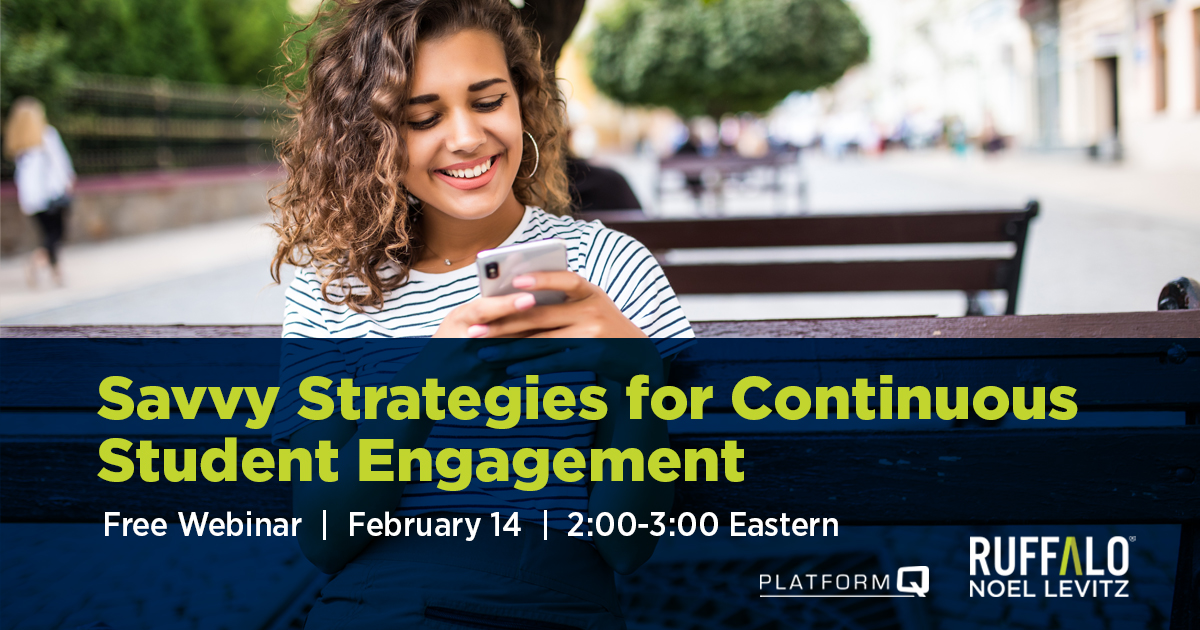 Upcoming Webinar: Savvy Strategies for Continuous Student Engagement